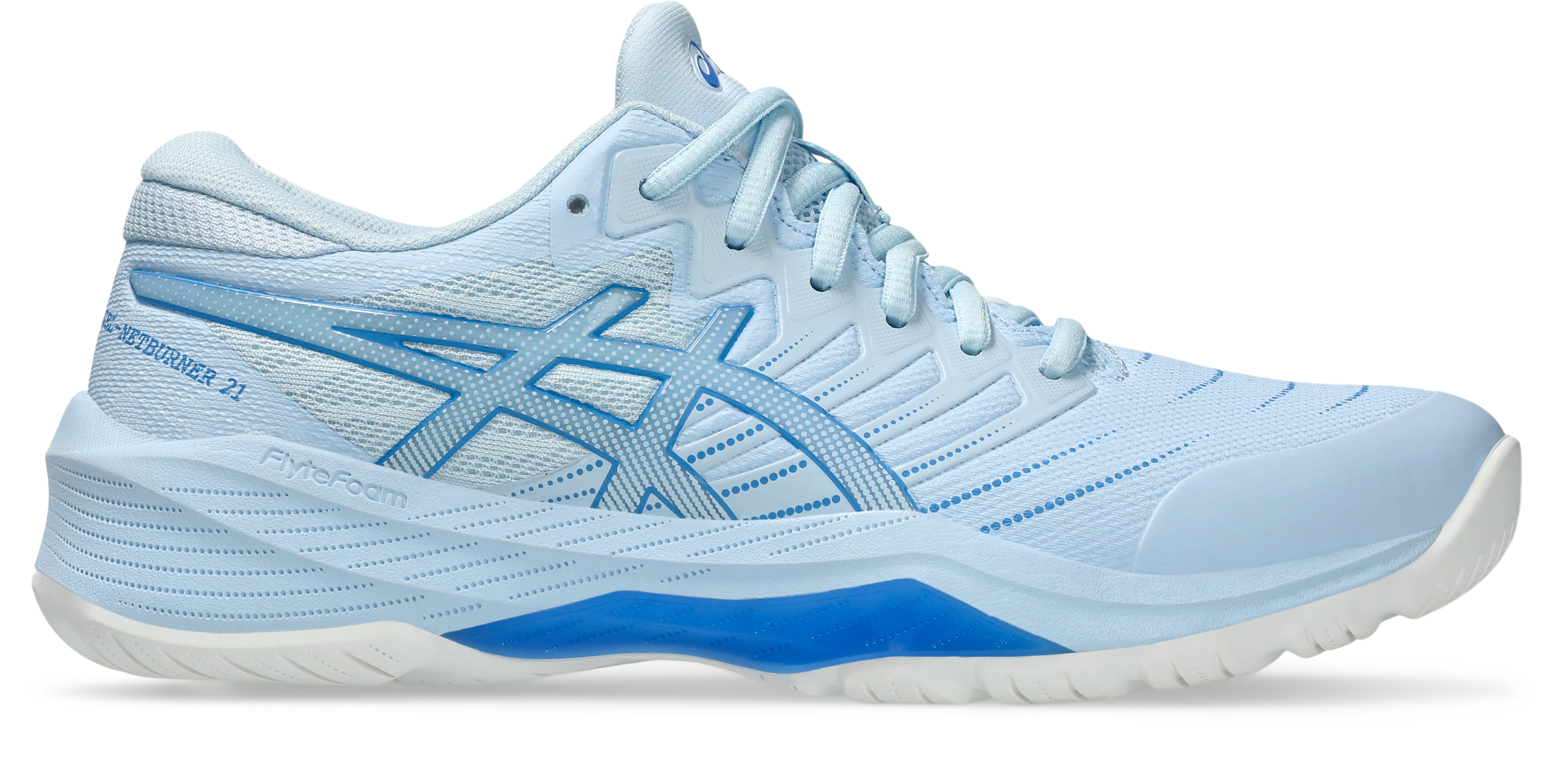 Asics Womens Gel Netburner 21 (D Width) Bio - Light Blue/Blue Coast ...